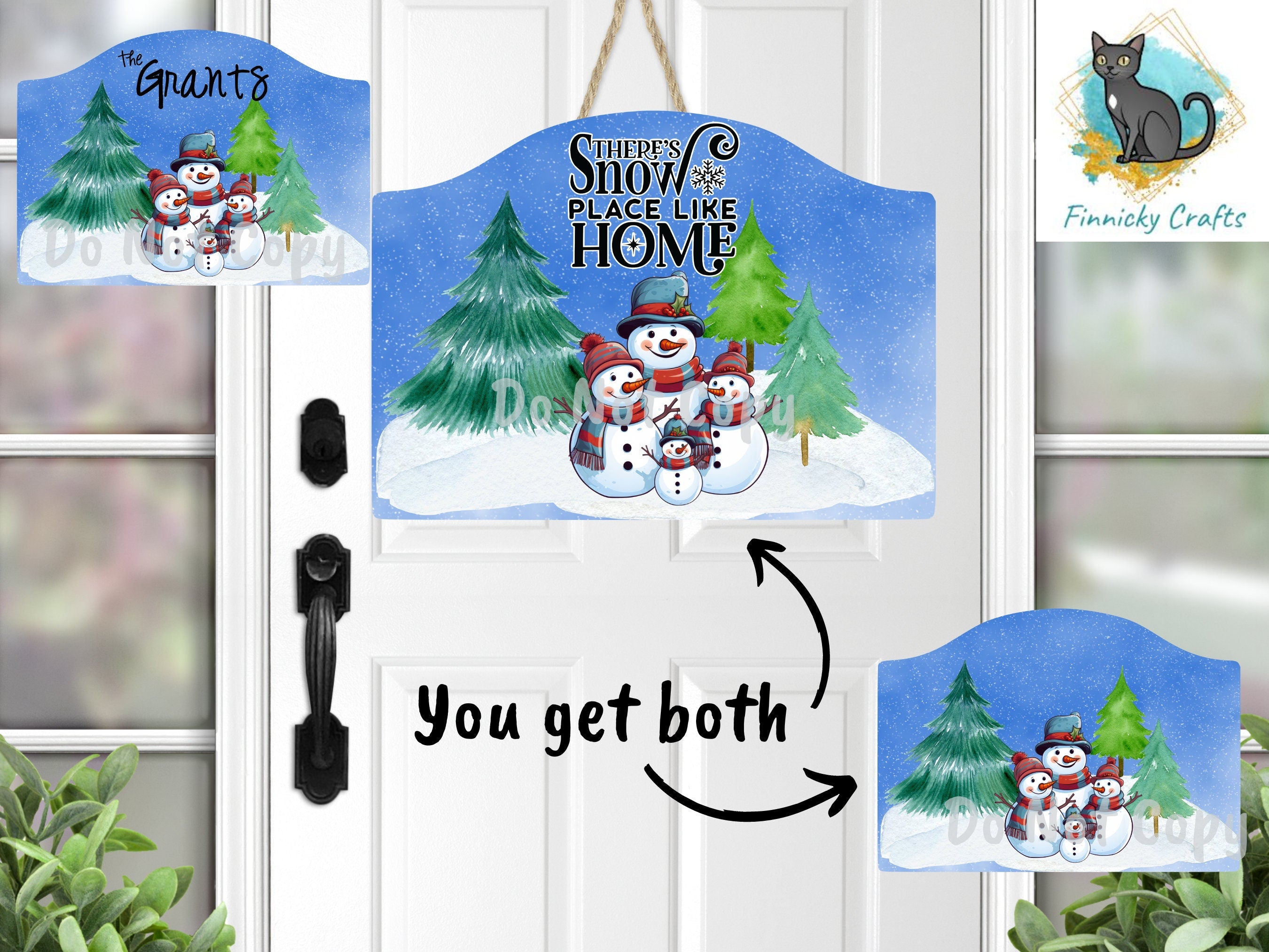 Rounded plaque,Snowman Family,Snowmen,Snow Place Like Home,Sublimation ...