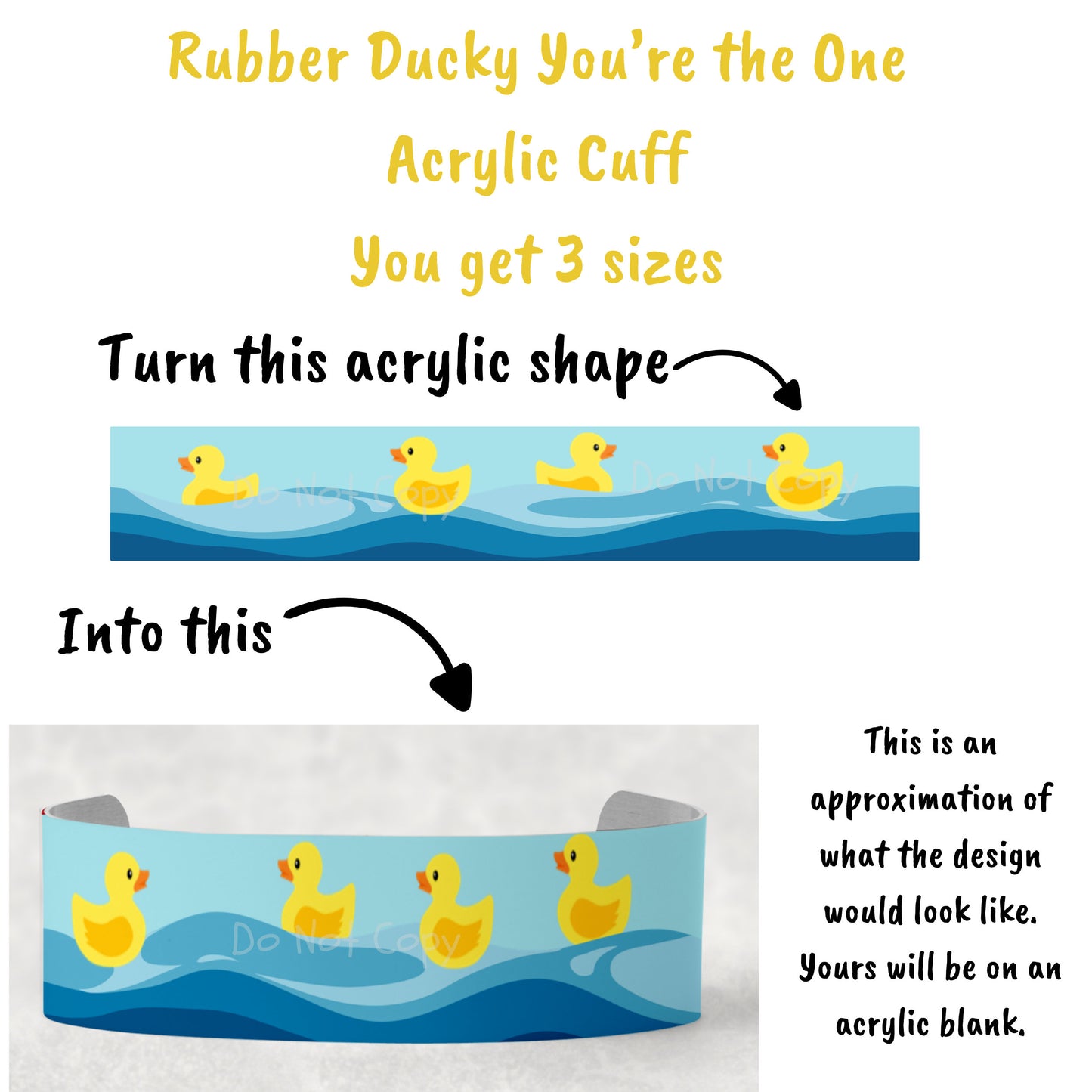 Rubber Duckies, Bracelet Cuff Sublimation Designs - Small, Medium, Lar ...